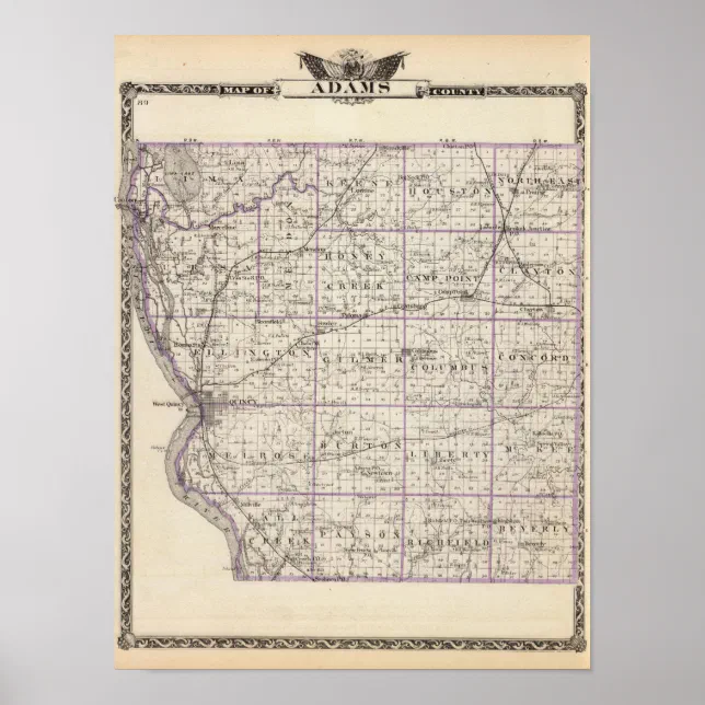 Map of Adams County Poster | Zazzle