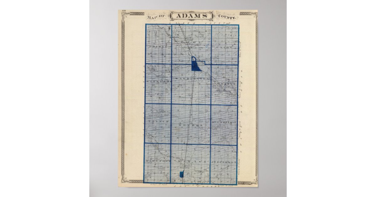 Map of Adams County Poster | Zazzle