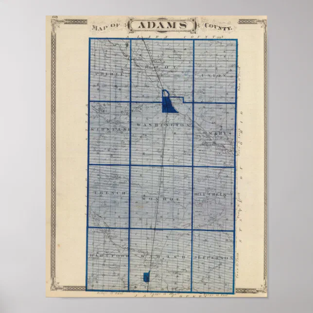 Map of Adams County Poster | Zazzle