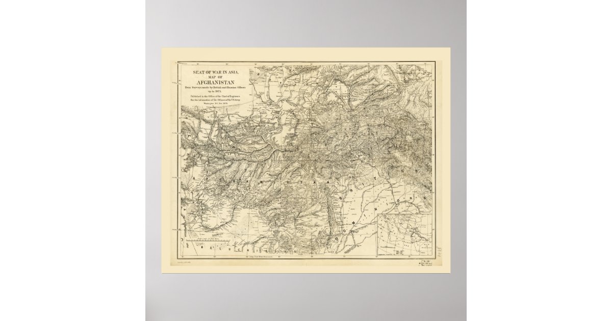 Map of Afghanistan (1878) Poster | Zazzle