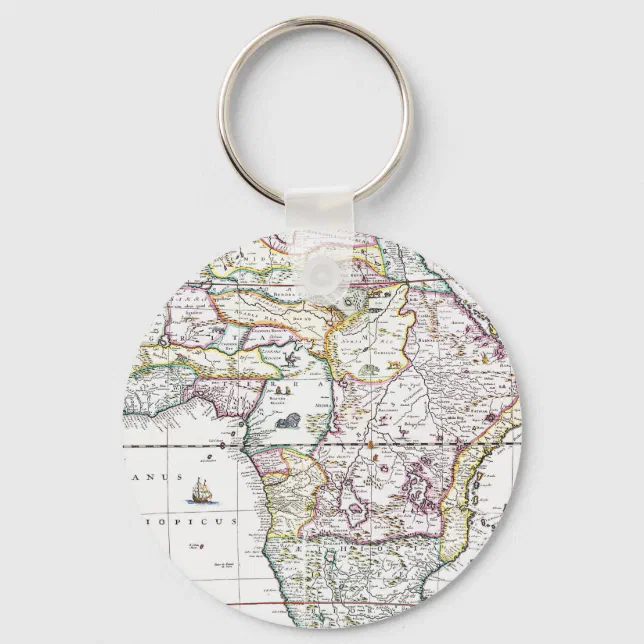 Map of Africa | 1696 Keychain | Zazzle