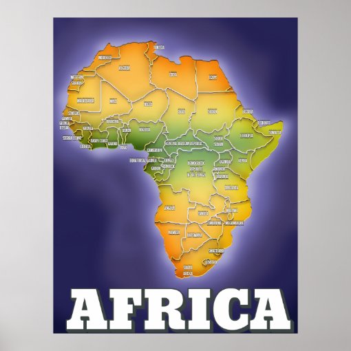 Map of africa poster | Zazzle