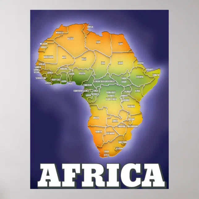 Map of africa poster | Zazzle