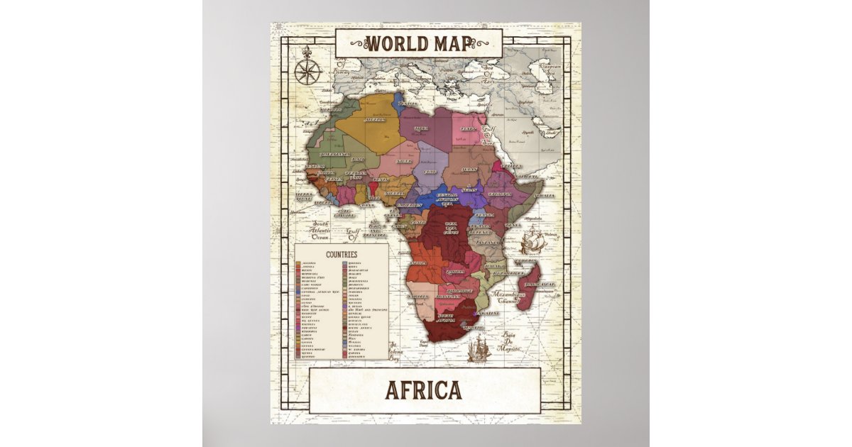 Map Of Africa Poster | Zazzle