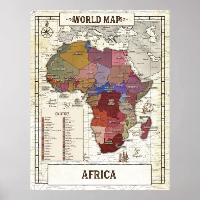 Map Of Africa Poster | Zazzle