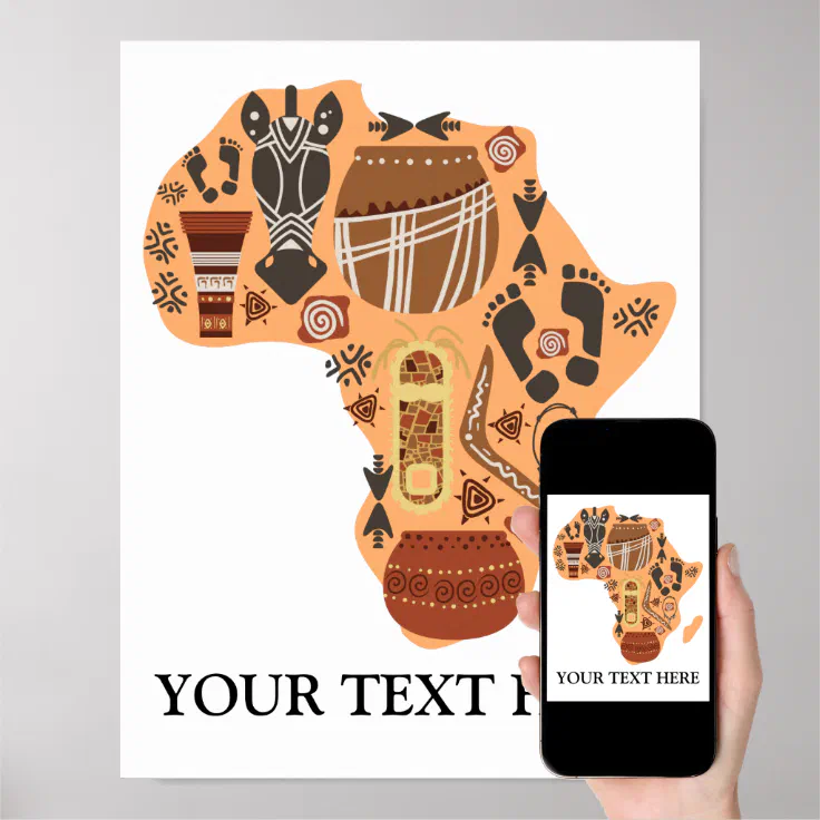 Map of Africa with African Culture Heritage Poster | Zazzle
