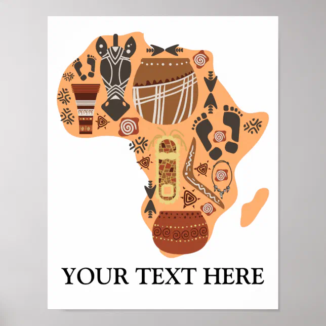 Map of Africa with African Culture Heritage Poster | Zazzle