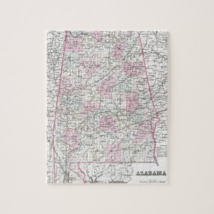 Map of Alabama Jigsaw Puzzle | Zazzle.com