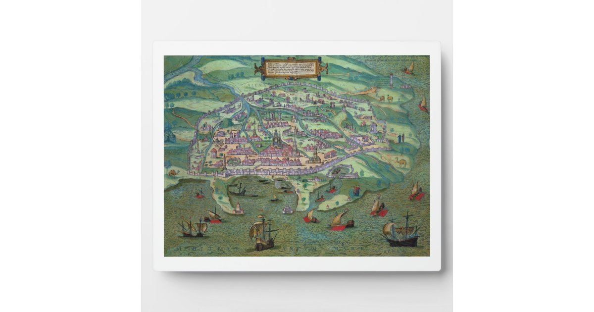 Map of Alexandria, from 'Civitates Orbis Terrarum' Plaque | Zazzle