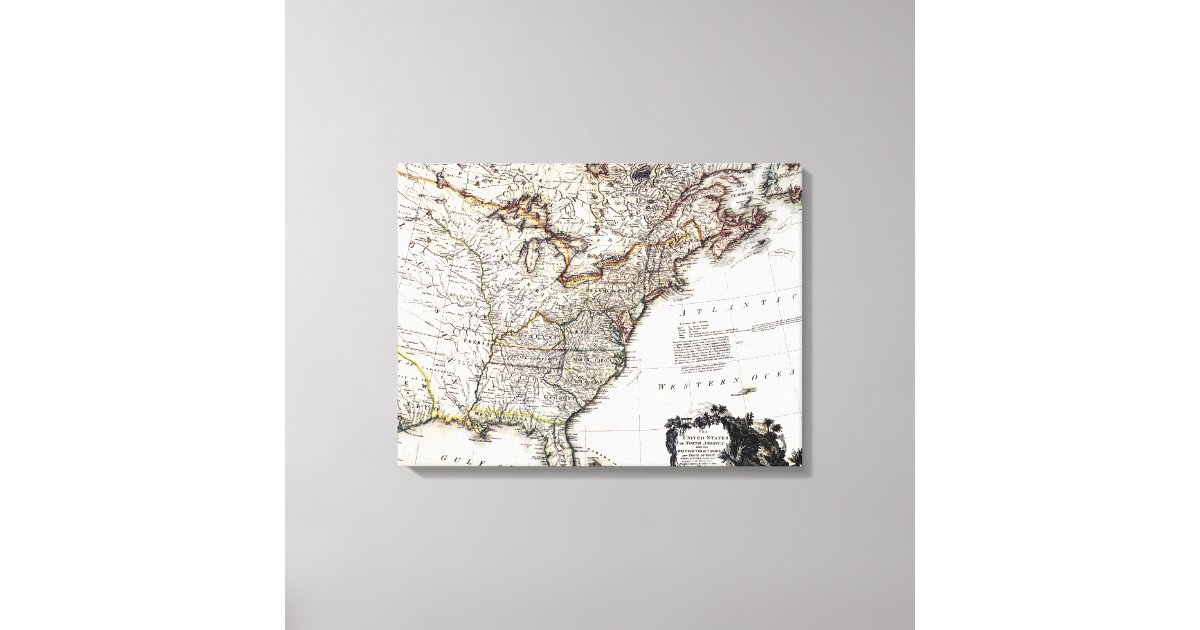 MAP OF AMERICA, 1809 CANVAS PRINT | Zazzle