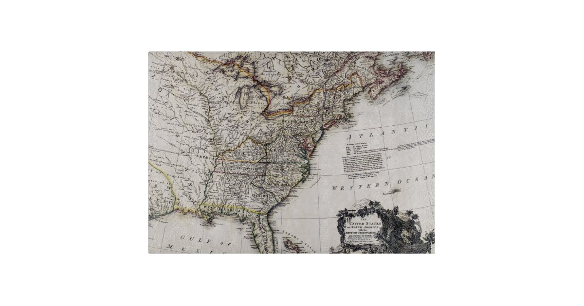 MAP OF AMERICA, 1809 CUTTING BOARD | Zazzle