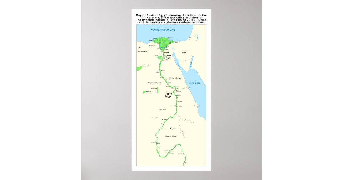 Map of Ancient Egypt Dynastic Period Poster | Zazzle
