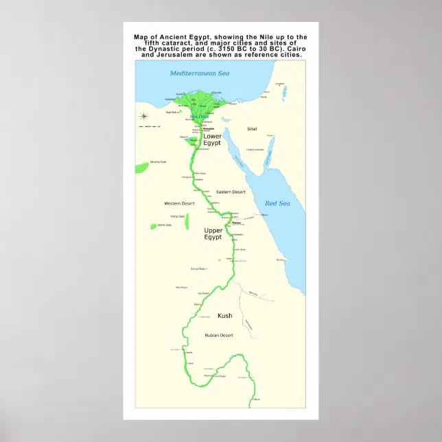 Map of Ancient Egypt Dynastic Period Poster | Zazzle