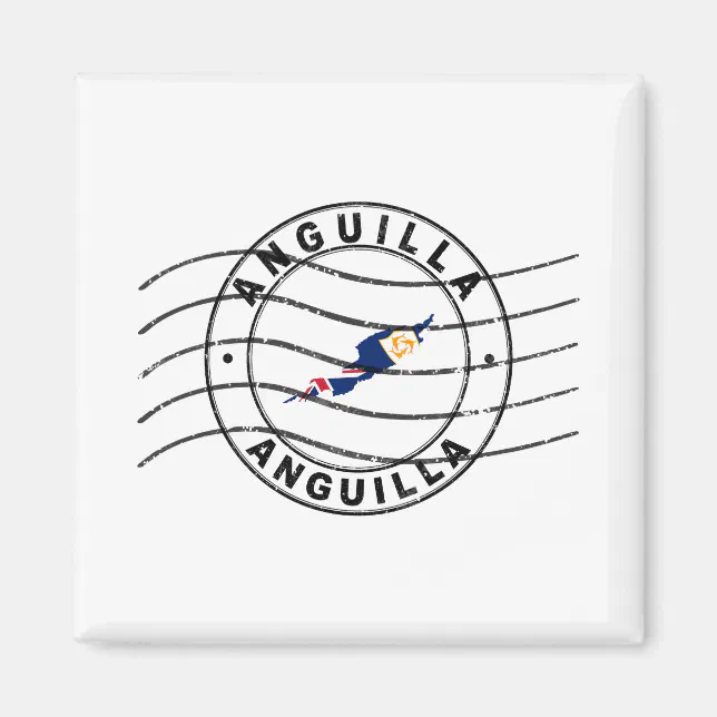 Map of Anguilla, Postal Passport Stamp Magnet | Zazzle