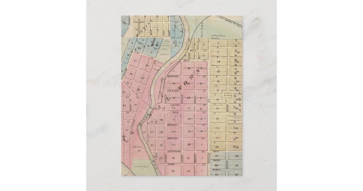 Map of Anoka, Anoka County, Minnesota Postcard | Zazzle