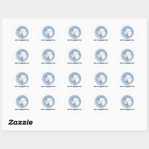 Map Of Antarctica (Geography) Classic Round Sticker | Zazzle
