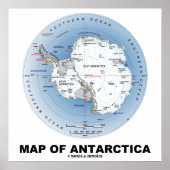 Map Of Antarctica Geography Poster | Zazzle