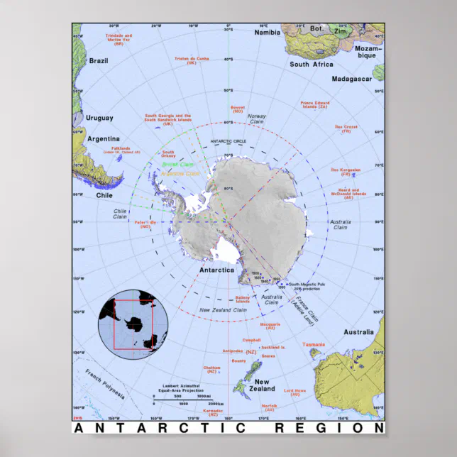 Map of Antarctica Poster | Zazzle