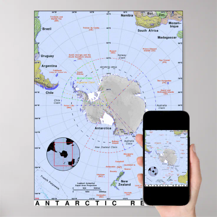 Map of Antarctica Poster | Zazzle