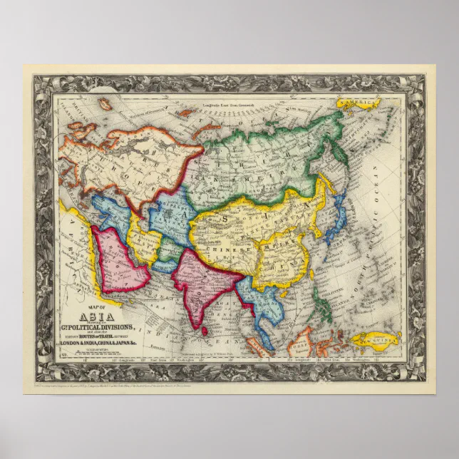 Map Of Asia Poster | Zazzle