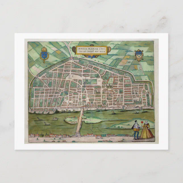 Map of Aurelia, from 'Civitates Orbis Terrarum' by Postcard | Zazzle