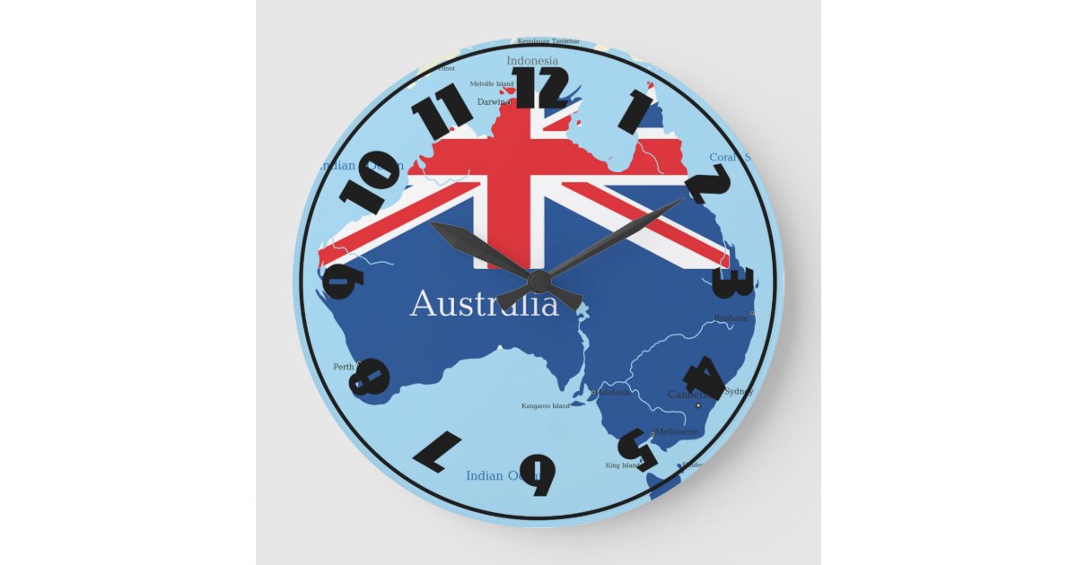 Map Of Australia Clock | Zazzle