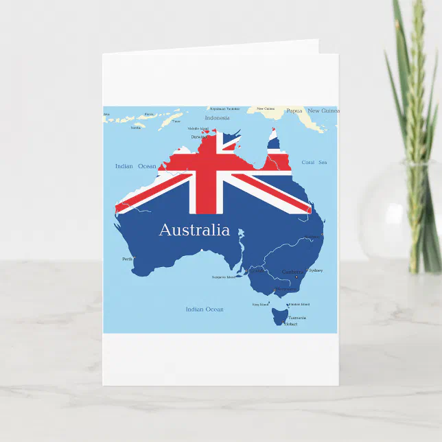 Map Of Australia Greeting Cards | Zazzle