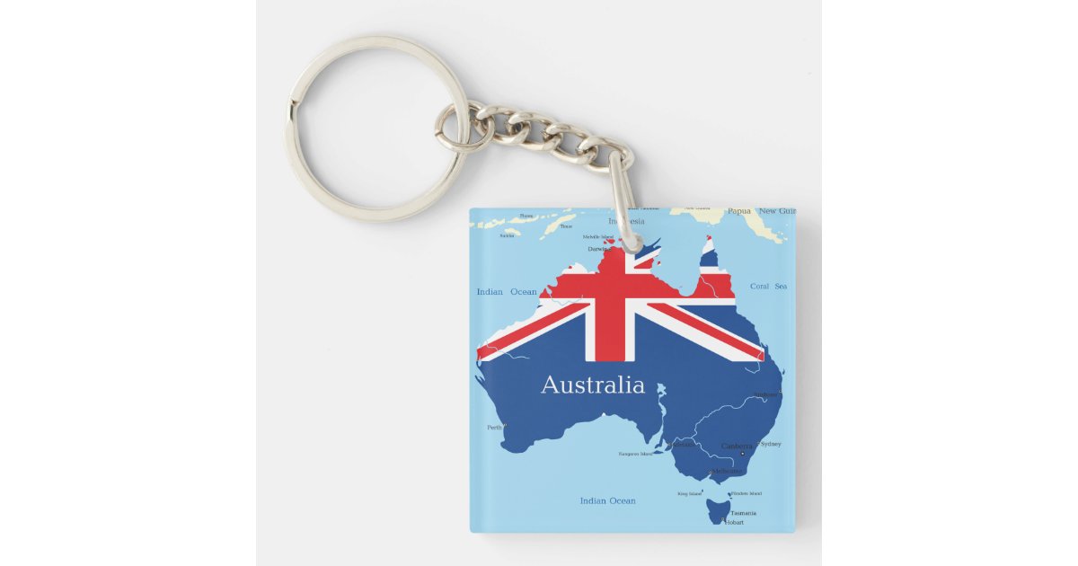 Map of Australia Keychain | Zazzle