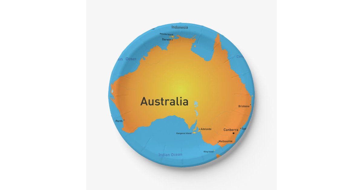 Map Of Australia Paper Plates | Zazzle