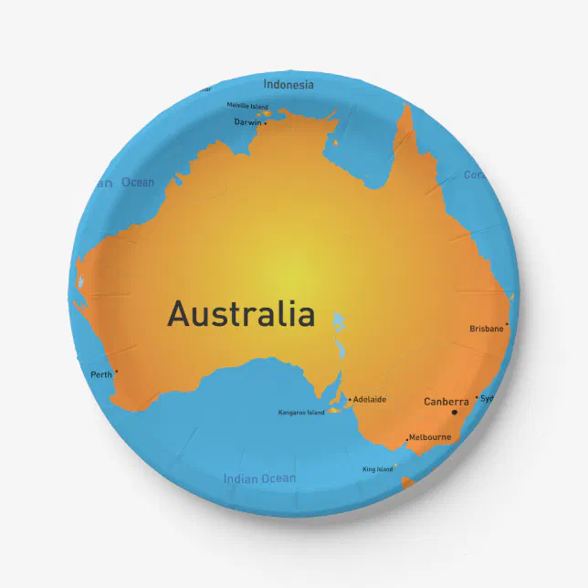 Map Of Australia Paper Plates | Zazzle