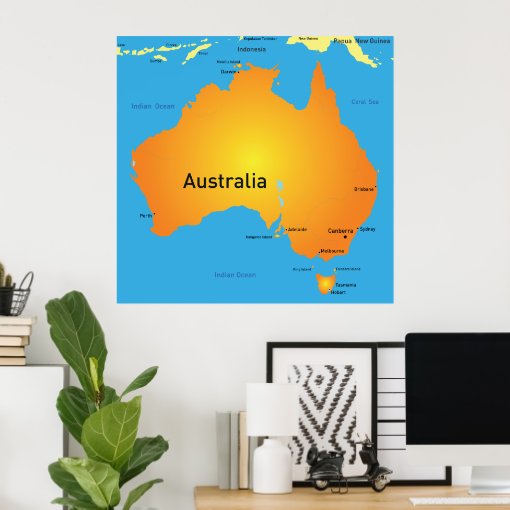 Map Of Australia Poster | Zazzle