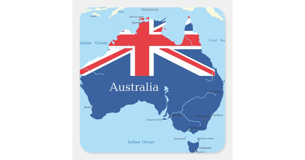 Map of Australia Stickers | Zazzle
