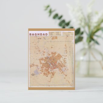 Map of Baghdad, Iraq (2003) Postcard | Zazzle