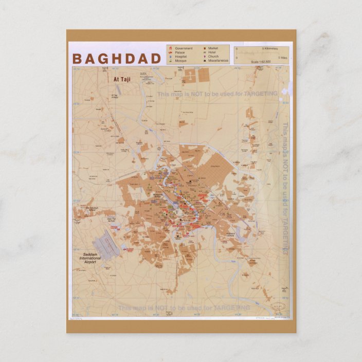 Map of Baghdad, Iraq (2003) Postcard | Zazzle.com