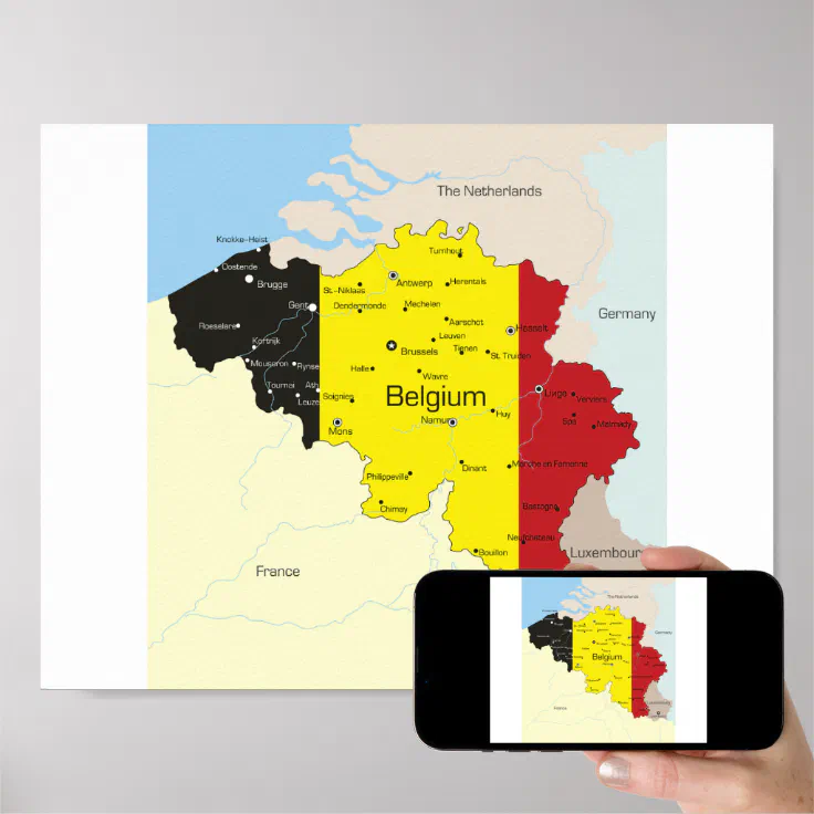 Map Of Belgium Poster | Zazzle