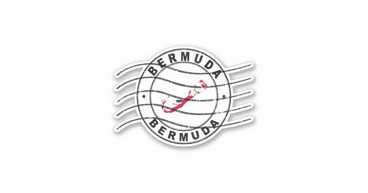 Map of Bermuda, Postal Passport Stamp Sticker | Zazzle