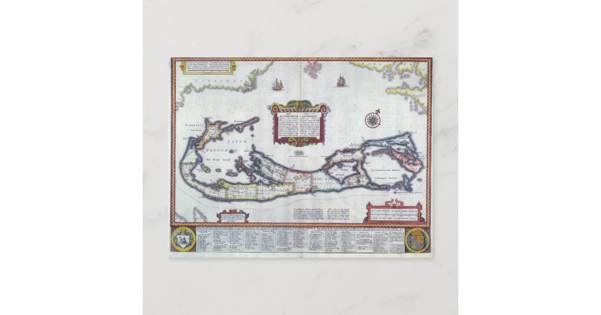 Map of Bermuda Postcard | Zazzle.com