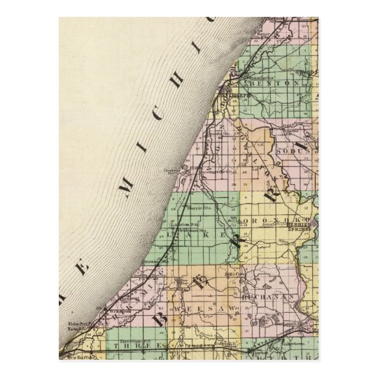 Map of Berrien County, Michigan Postcard | Zazzle.com
