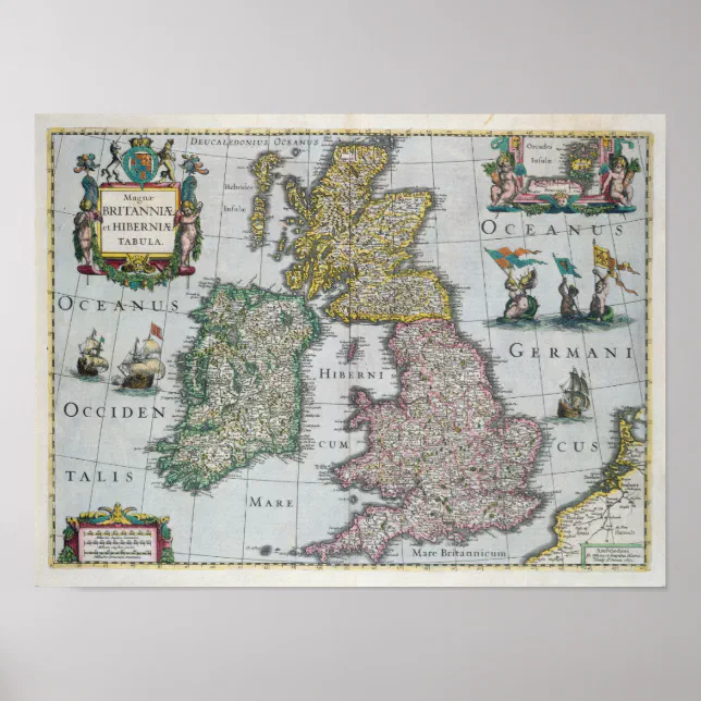 Map of Britain | 1631 Poster | Zazzle