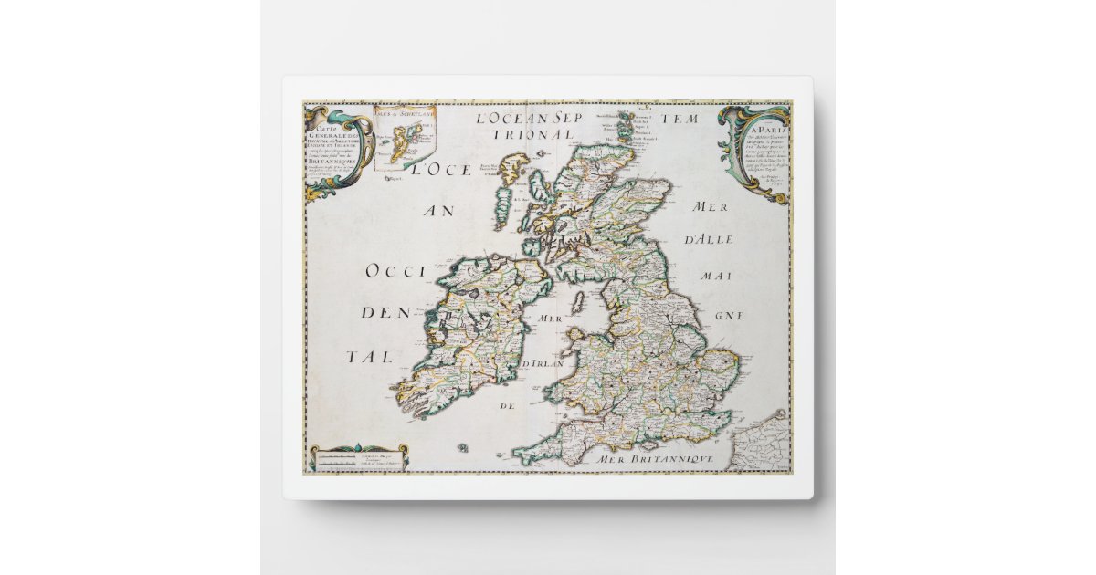 Map of Britain and Ireland, published Paris 1640 ( Plaque | Zazzle