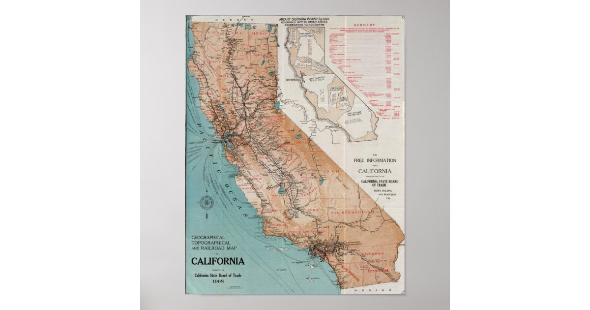 Map of California Poster | Zazzle