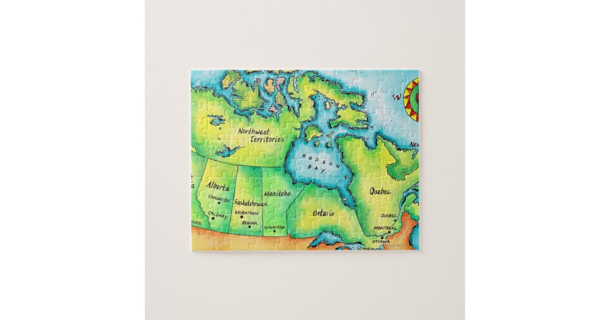 Map of Canada Jigsaw Puzzle | Zazzle