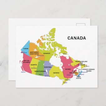 Map of Canada postcard | Zazzle