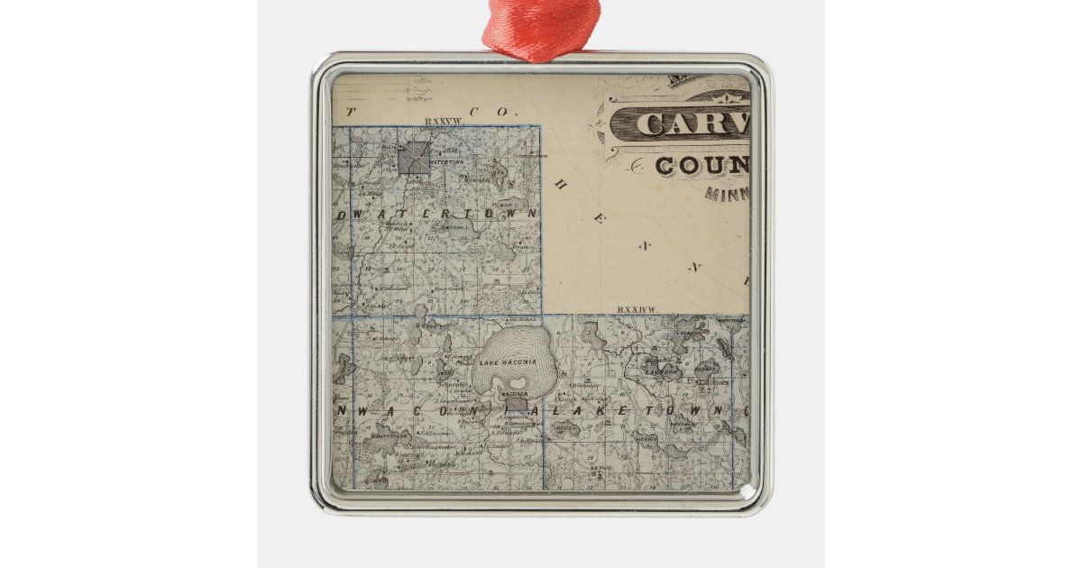 Map of Carver County, Minnesota Metal Ornament | Zazzle