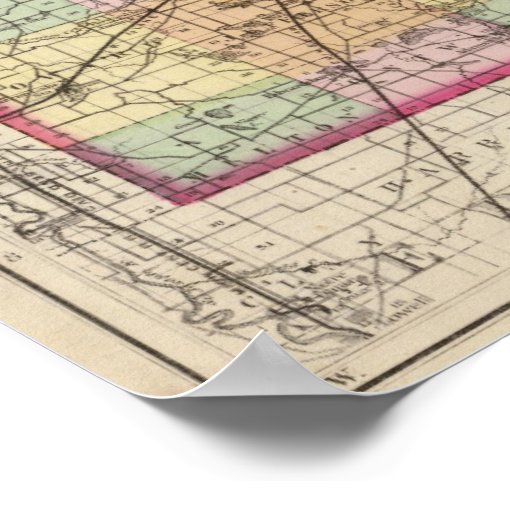 Map of Cass County, Michigan Poster | Zazzle