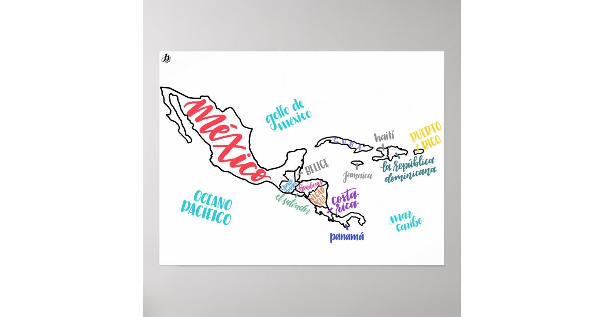 Map of Central America Poster | Zazzle