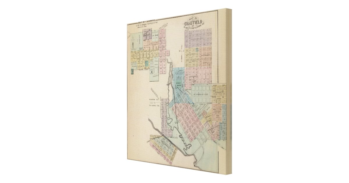 Map of Chatfield, Map of Caledonia, Minn Canvas Print | Zazzle