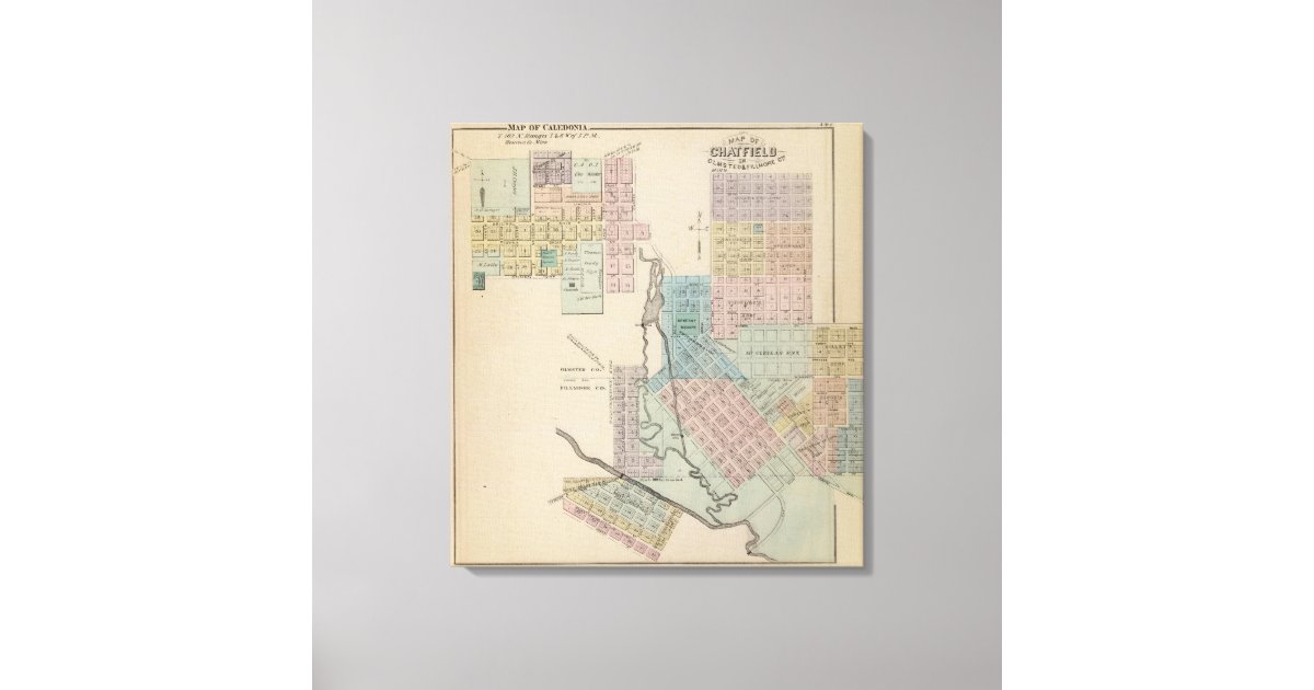 Map of Chatfield, Map of Caledonia, Minn Canvas Print | Zazzle