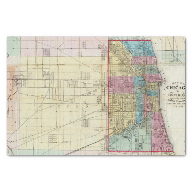Map of Chicago Tissue Paper | Zazzle