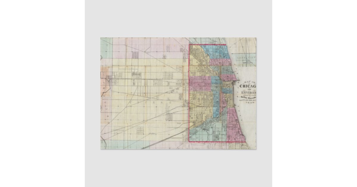 Map of Chicago Tissue Paper | Zazzle